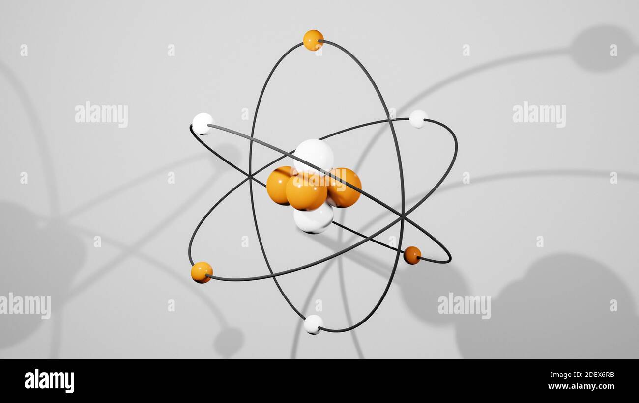 3D model of an atom with nucleus, electrons, protons and neutrons ... 3D model of an atom with nucleus, electrons, protons and neutrons ...