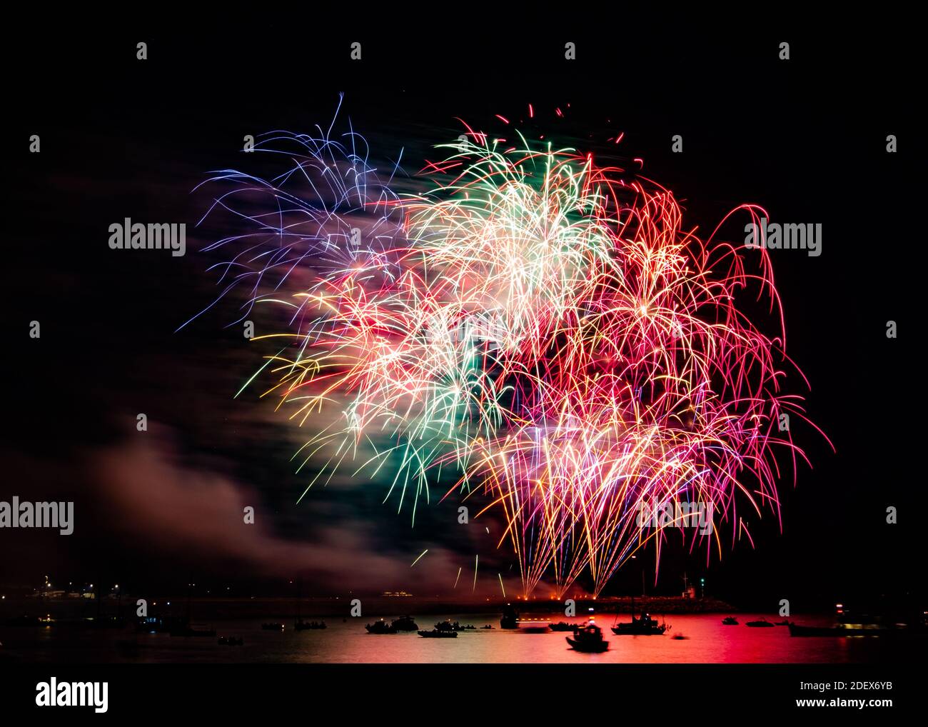 Firework display over the harbour at Plymouth as part of 2018 British ...