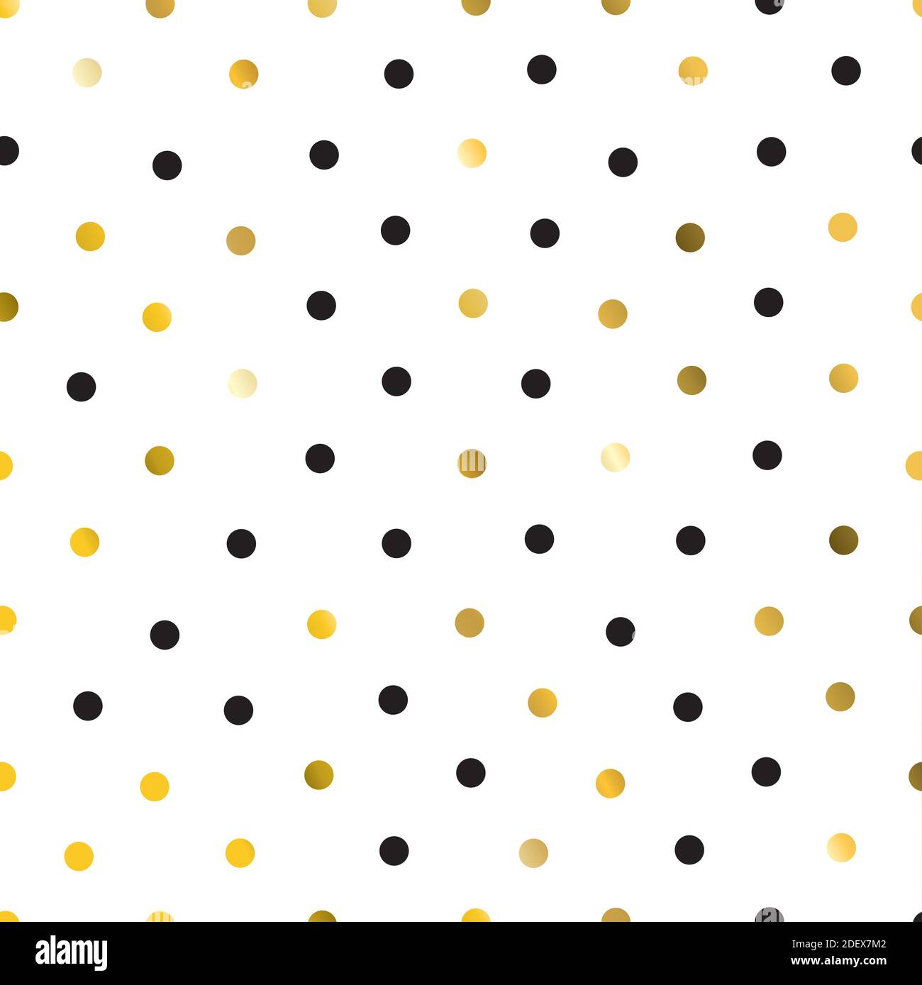 Gold glittering polka dot seamless pattern on white background Stock ...