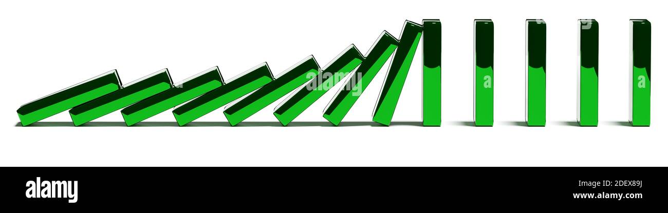 The green blocks are pushing. Trends and problems concept. 3d rendering ...