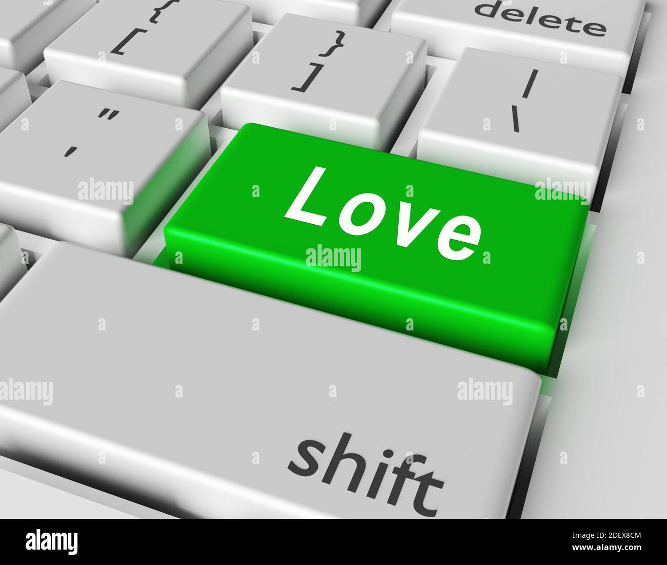 Heart concept. Word Love you on button of computer keyboard. 3d ...