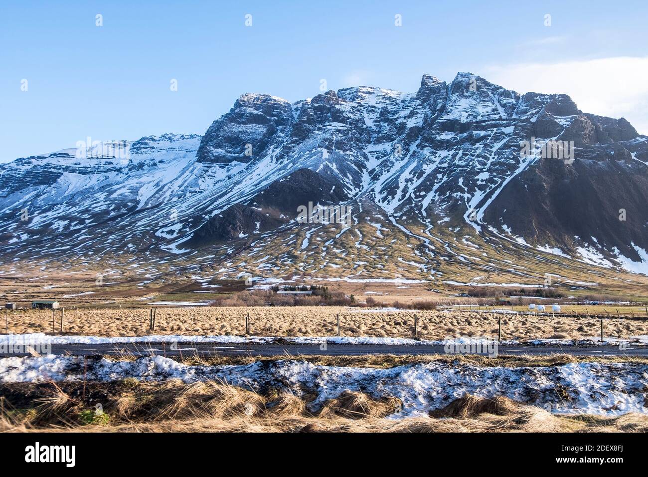 Icelandic mountains covered in snow Stock Photo - Alamy