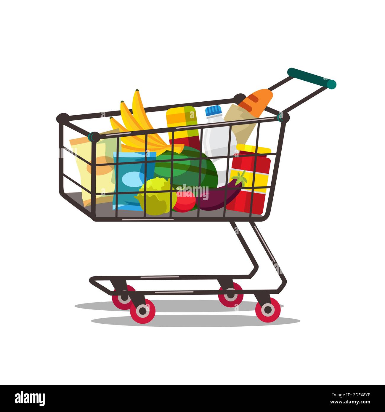 Full Grocery Cart Clipart