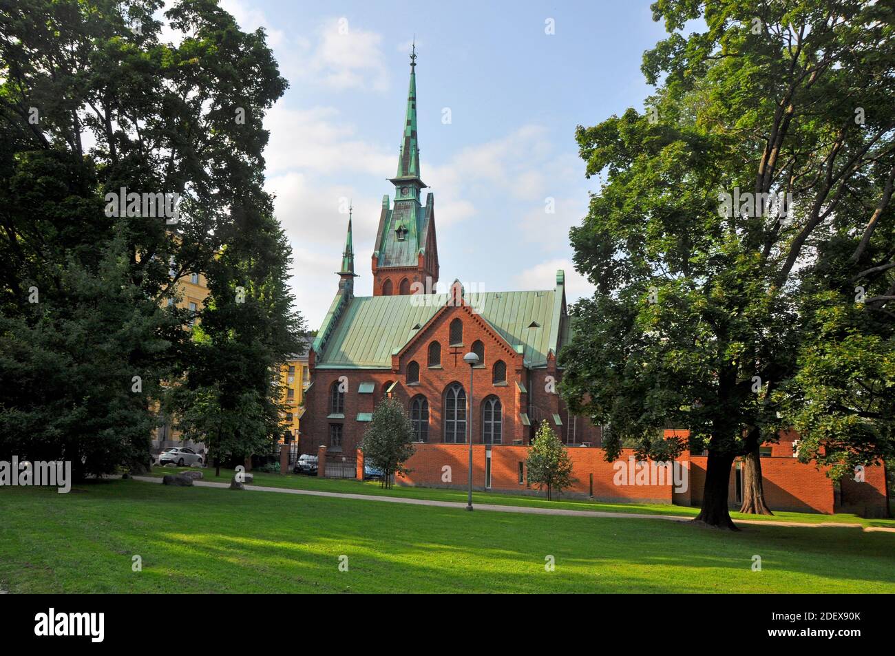 Red brick building German Church in Helsinki, Finland Stock Photo - Alamy