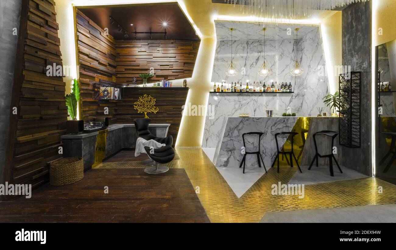 METRO MANILA, PHILIPPINES - Nov 03, 2017: A bar interior design very ...