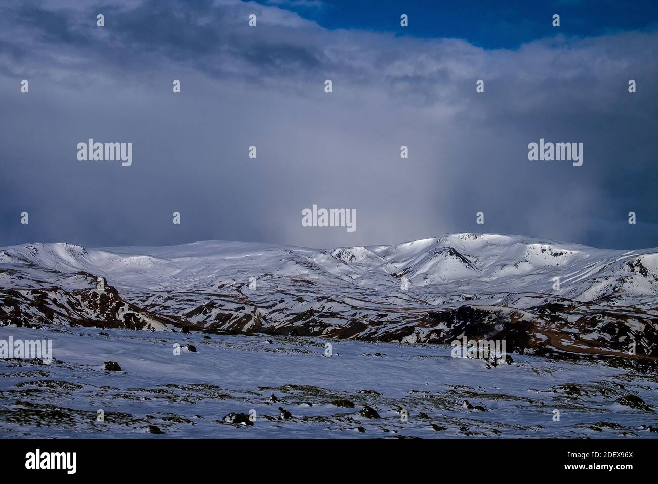 Icelandic mountains covered in snow Stock Photo - Alamy