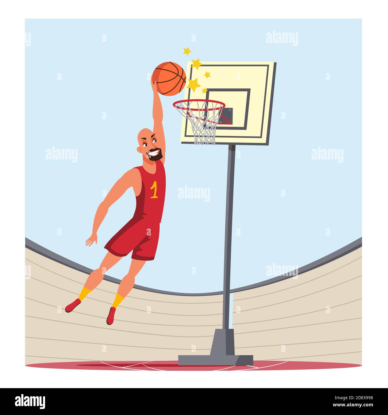 Basketball young player flat hi-res stock photography and images - Alamy
