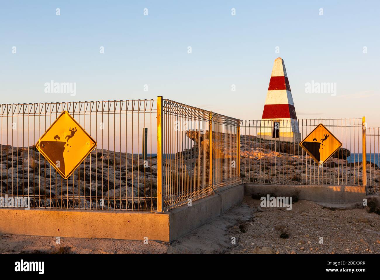 The safety fence protecting the Obelisk located at Robe South Australia ...