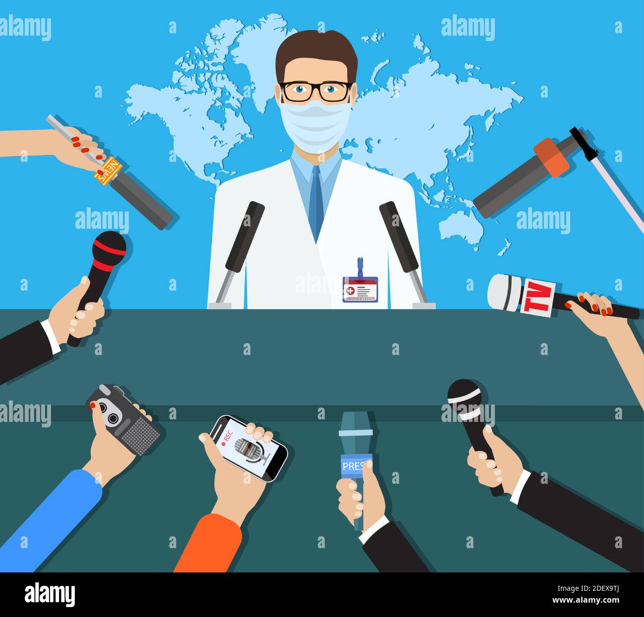 Medical doctor press interview hi-res stock photography and images - Alamy