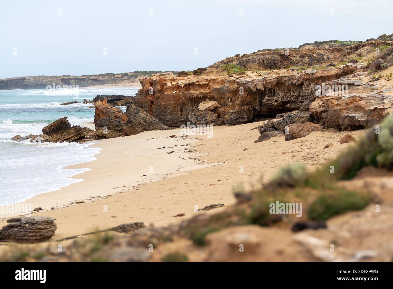 The iconic surfing beach at Stony Point located in Robe South Australia ...