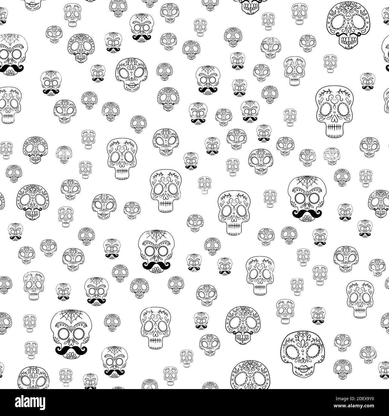 Calavera skull drawing Stock Vector Images - Alamy