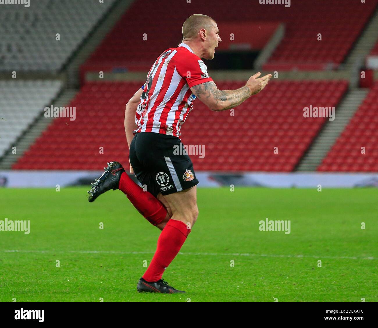 CELEBRATION Max Power #6 of Sunderland celebrates his goal to make it 1 ...