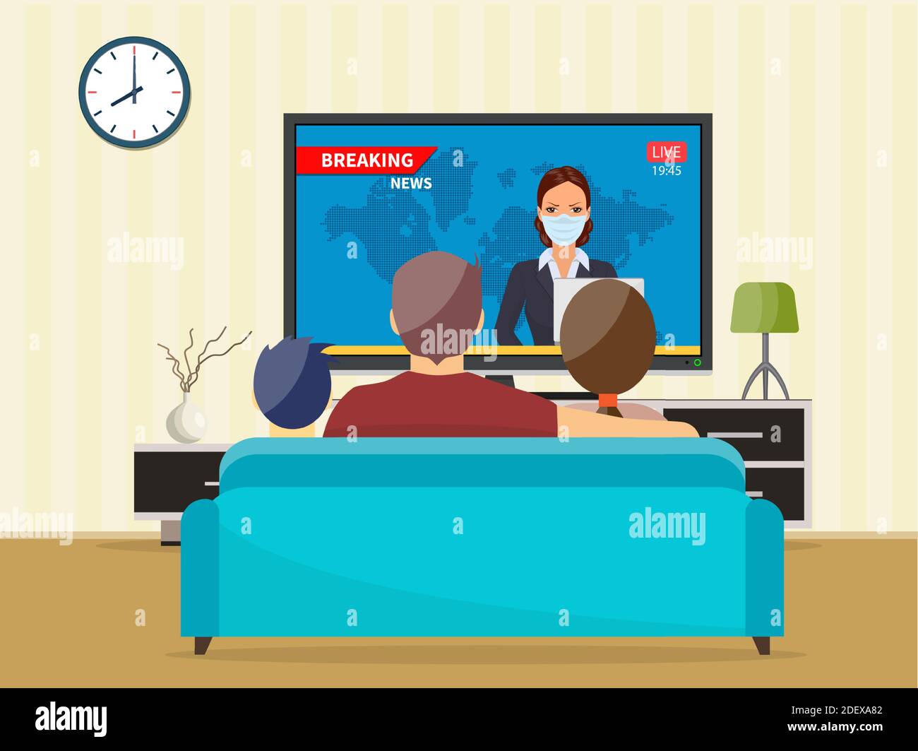 Family watching breaking news hi-res stock photography and images - Alamy