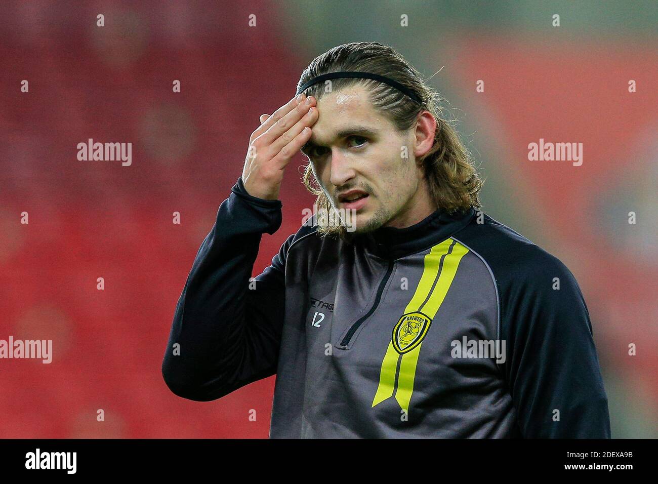 Ben Fox #12 of Burton Albion during the pre-game warmup Stock Photo - Alamy