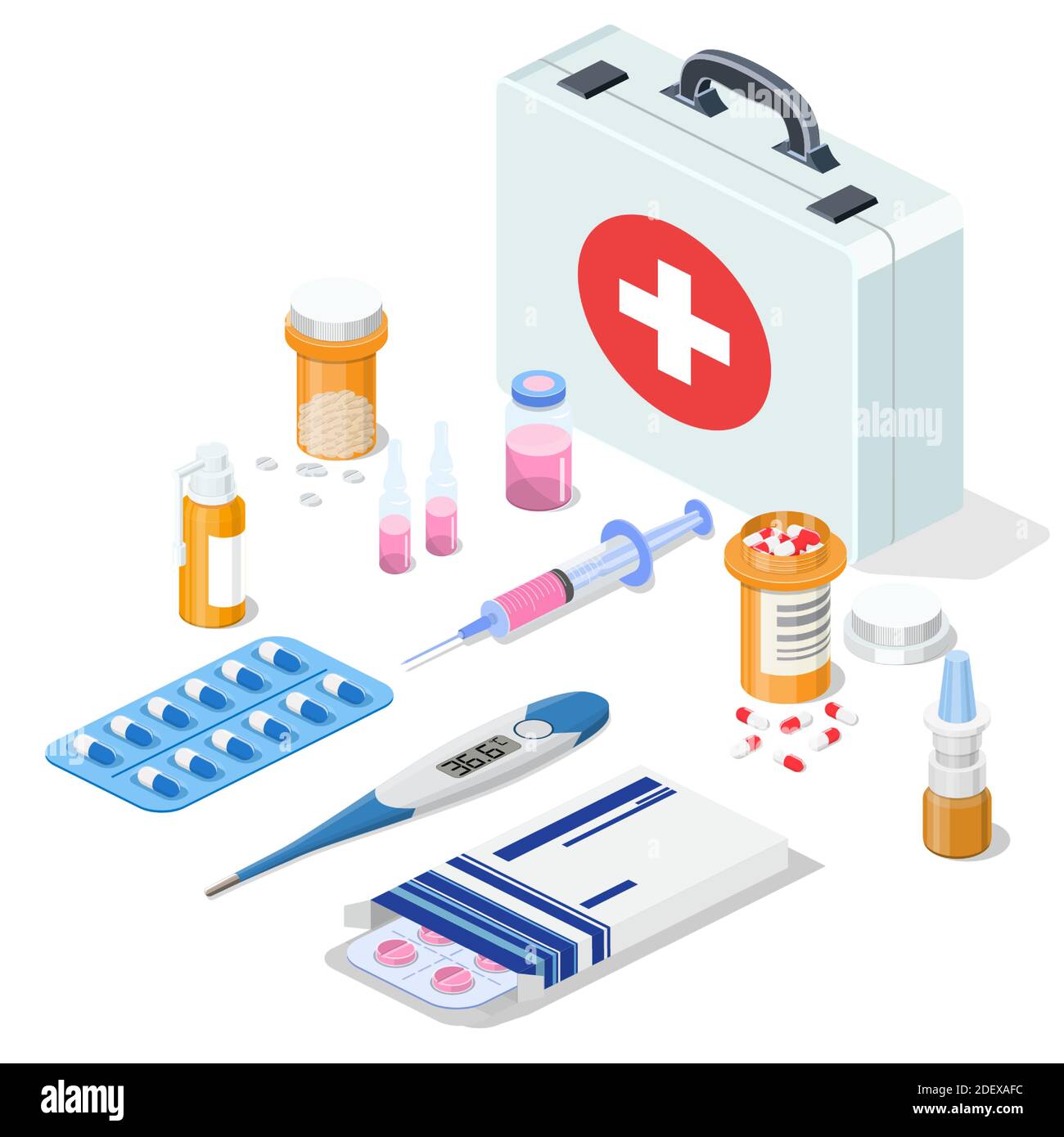 isometric 3D first aid kit Stock Vector Image & Art - Alamy