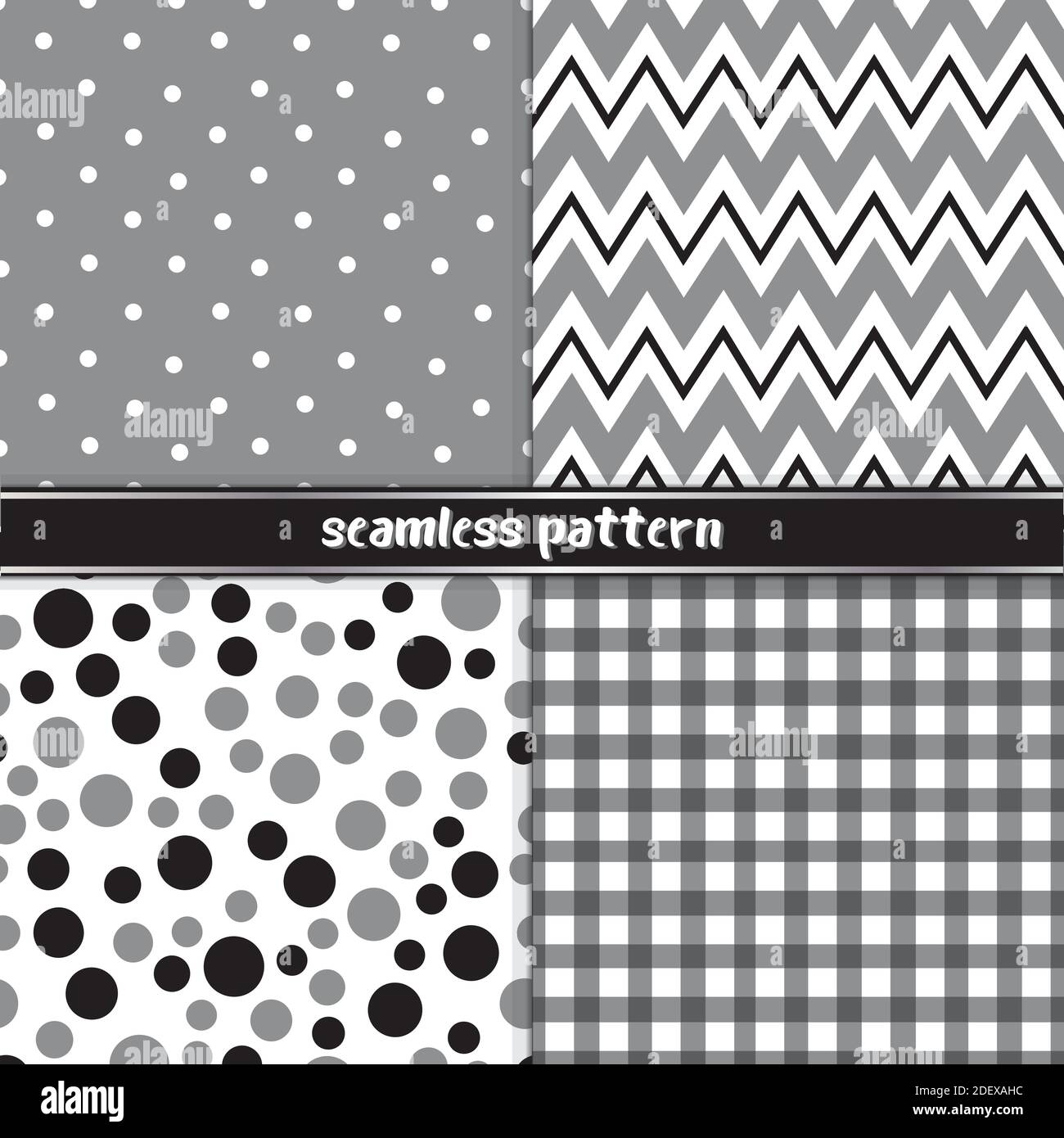 Seamless patterns set black and white Stock Vector Image & Art - Alamy