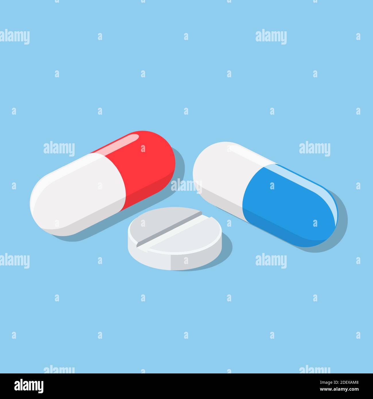 Blue white medicine capsules Stock Vector Images - Alamy