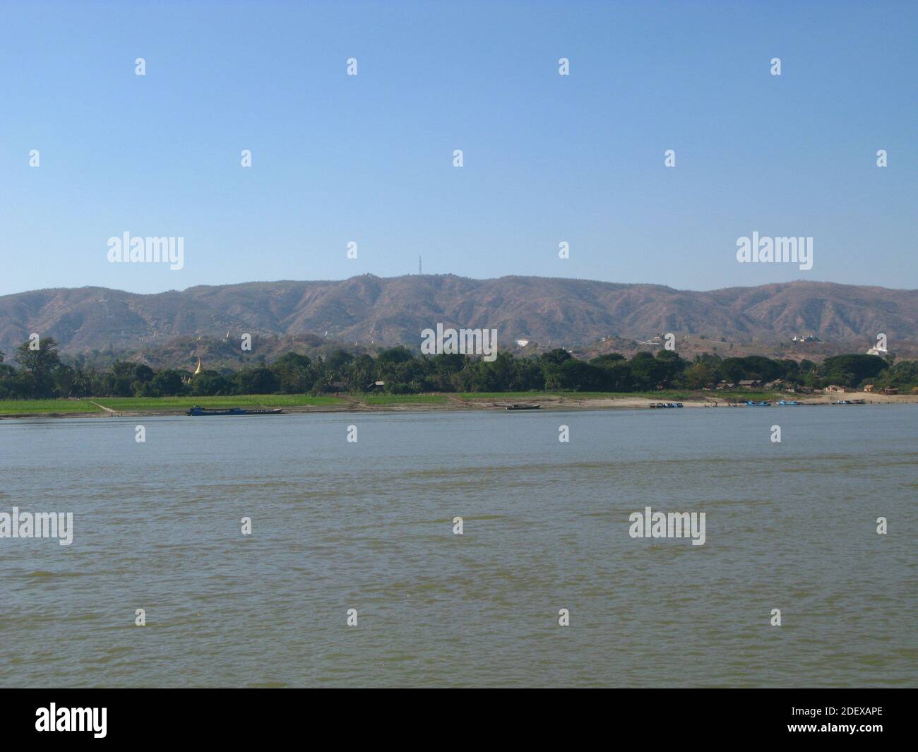 The panoramic view of Irrawaddy river, Myanmar Stock Photo - Alamy