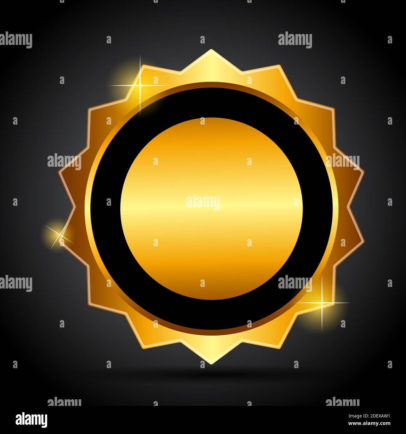 Illustration of Golden Label Stock Photo - Alamy