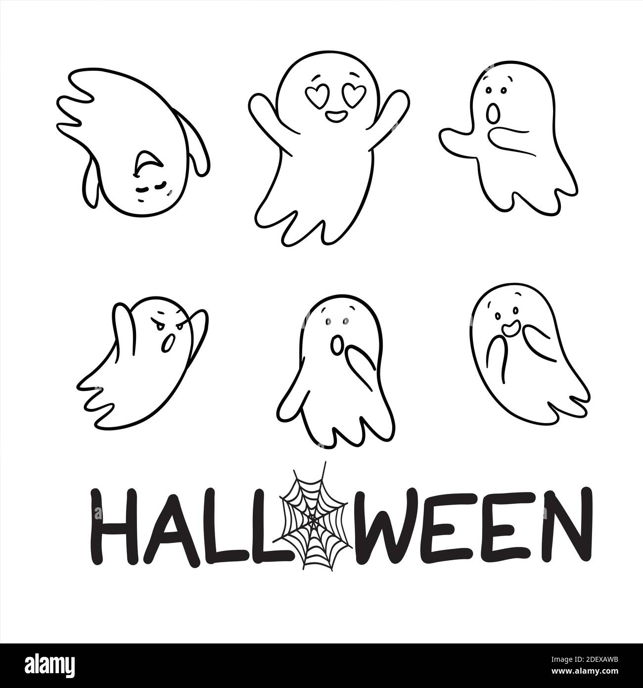 Cartoon stickers set Black and White Stock Photos & Images - Alamy