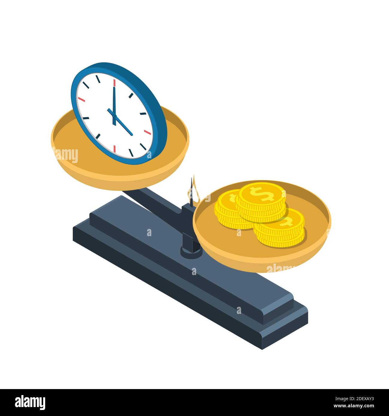 Scales with hours and a coin Stock Vector Image & Art - Alamy