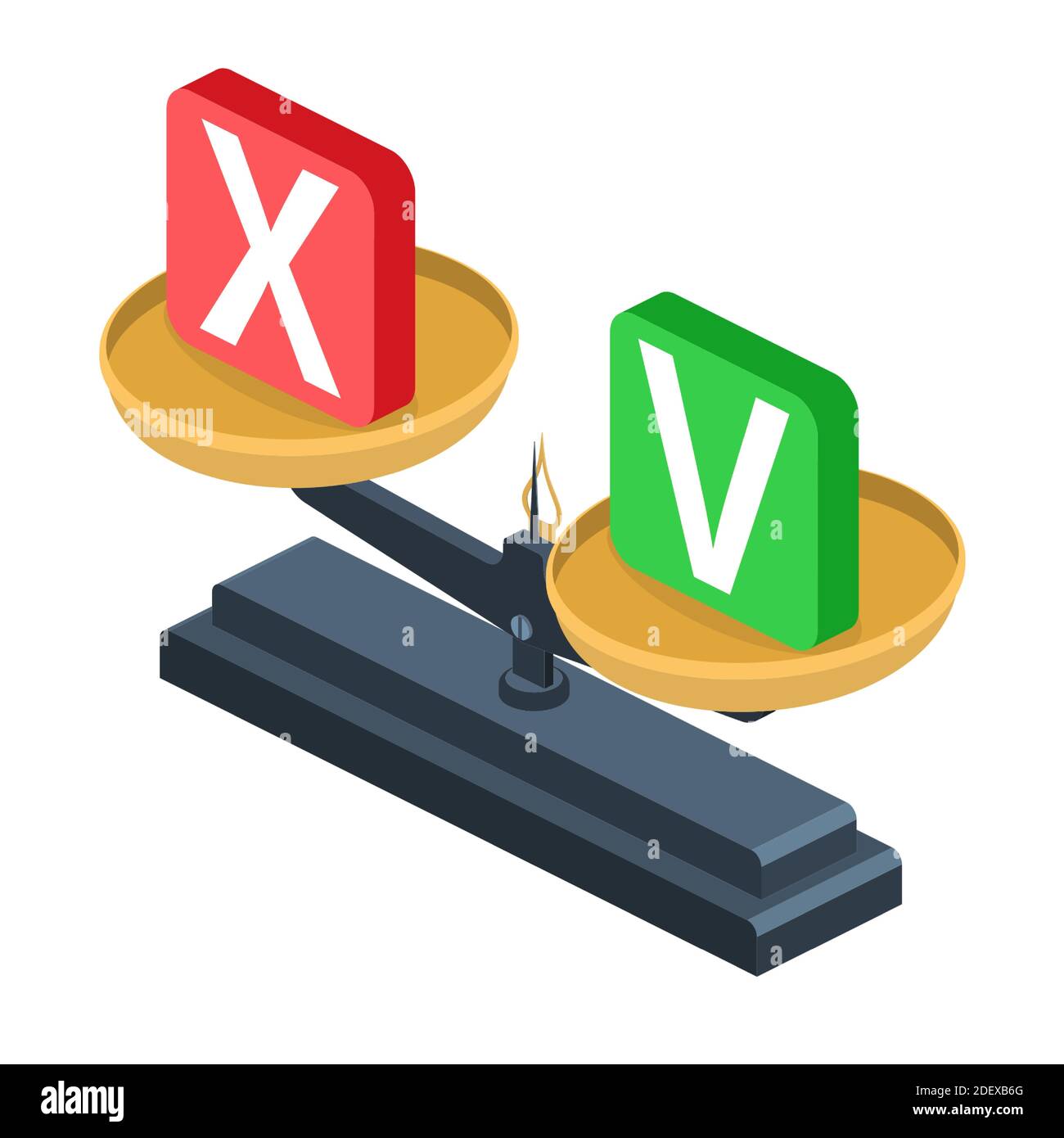 Tick and cross on scales Stock Vector Image & Art - Alamy