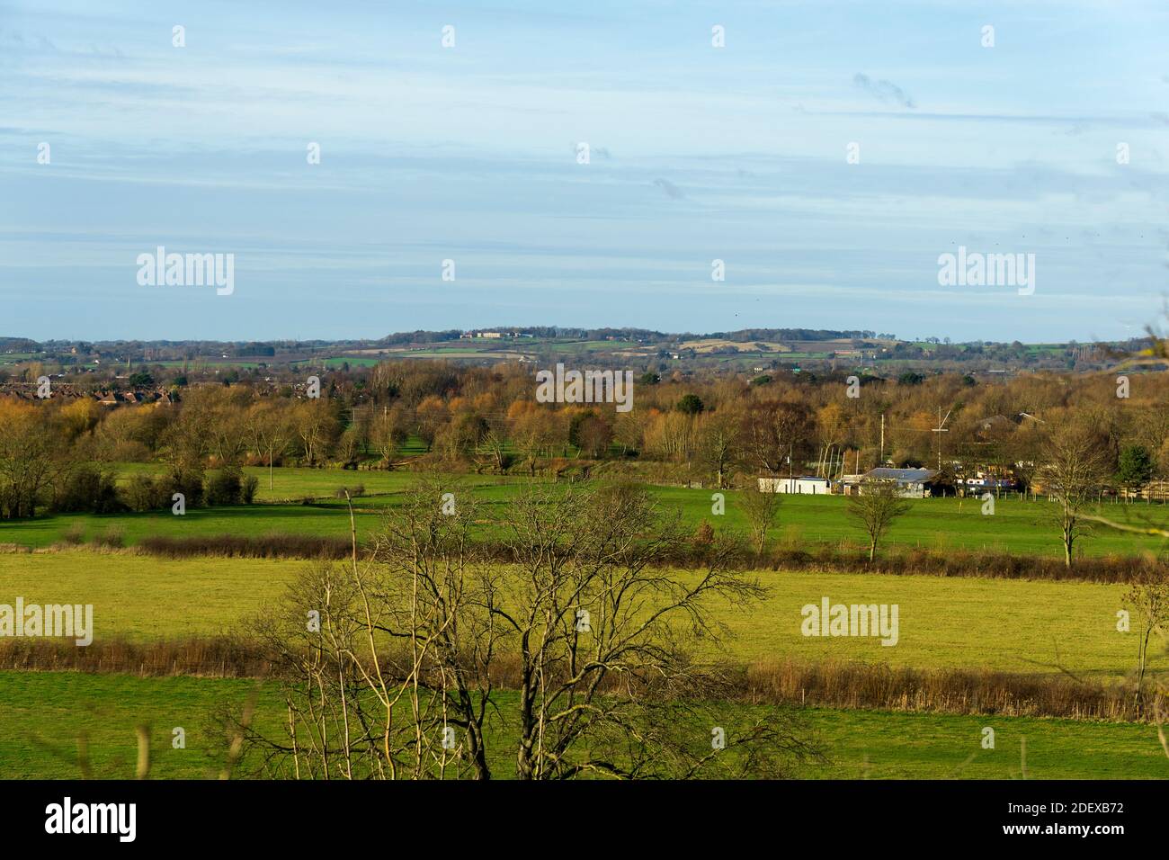 Flat landscape background scene Stock Photo - Alamy