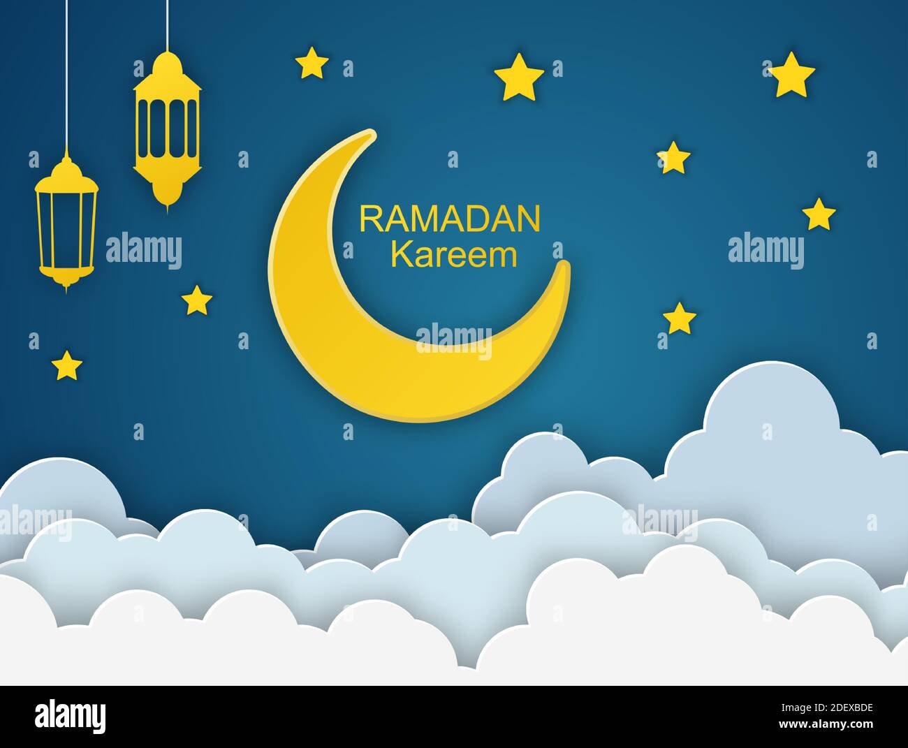 Ramadan Kareem with Gold Moon Stock Vector Image & Art - Alamy