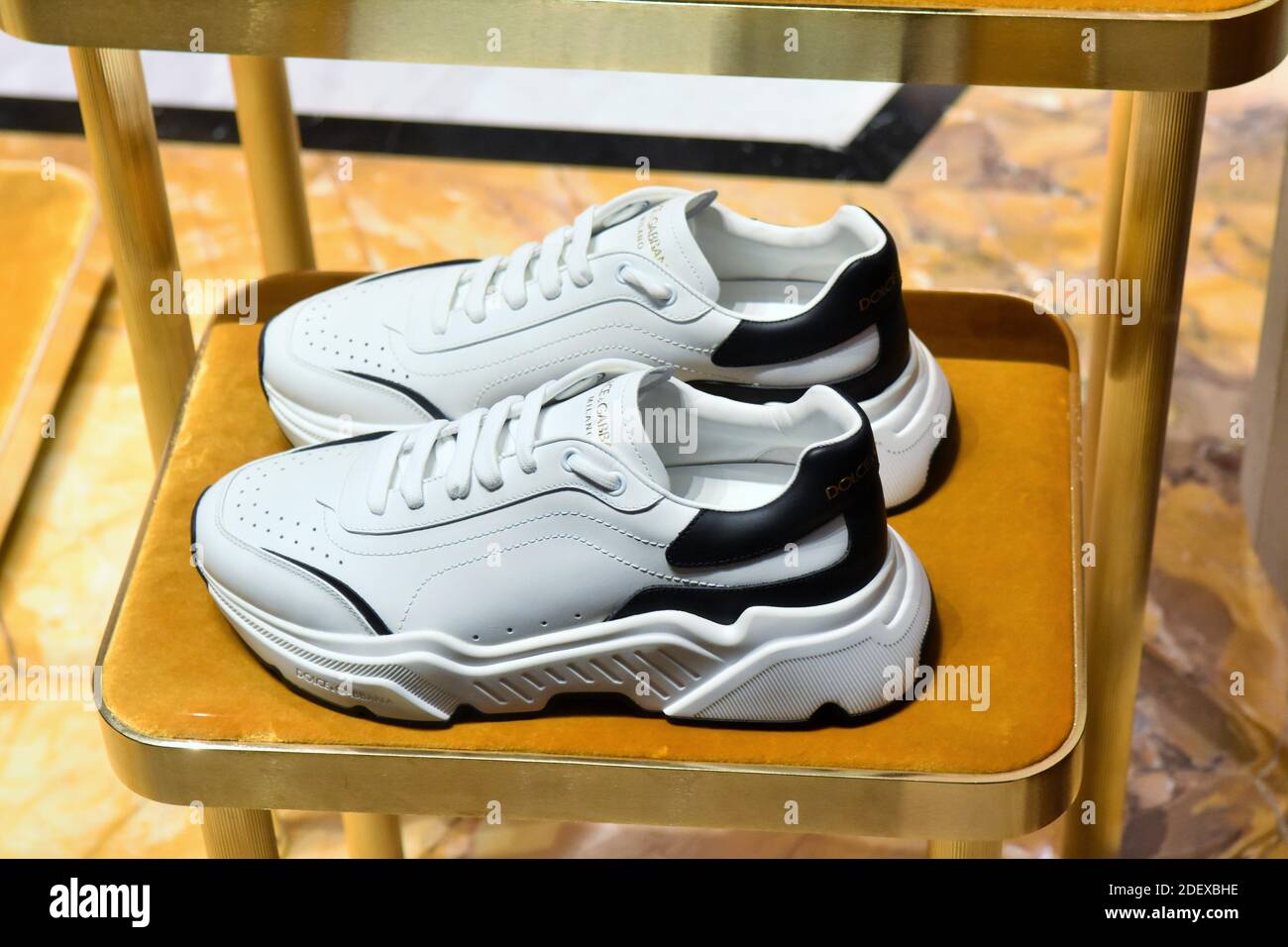 SHOES ON DISPLAY AT DOLCE&GABBANA BOUTIQUE IN SPAGNA SQUARE Stock Photo ...