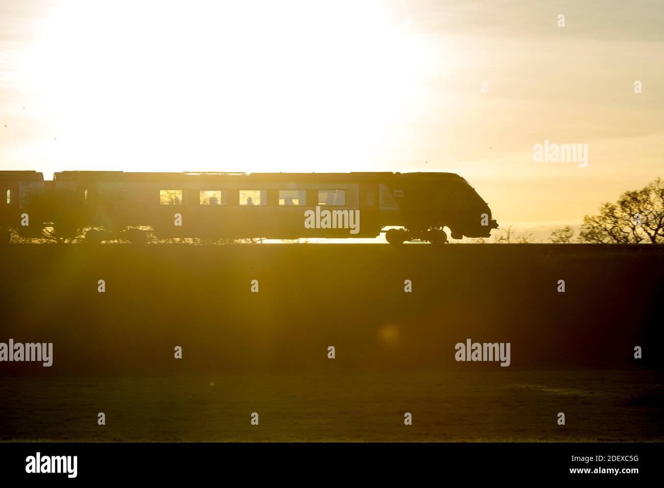 Side view passenger train hi-res stock photography and images - Alamy