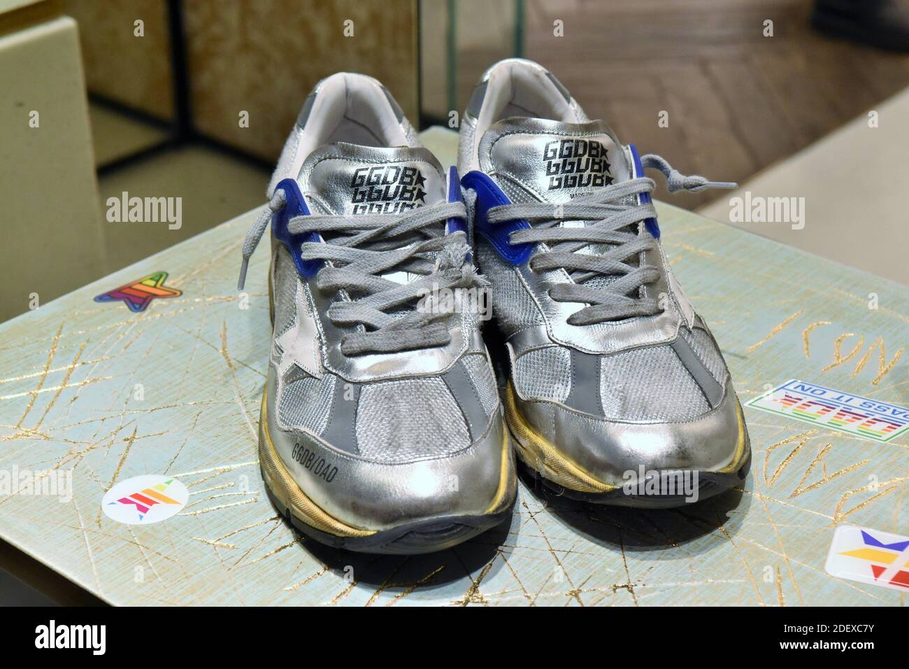 SHOES ON DISPLAY AT GOLDEN GOOSE BOUTIQUE IN BABUINO STREET Stock Photo ...