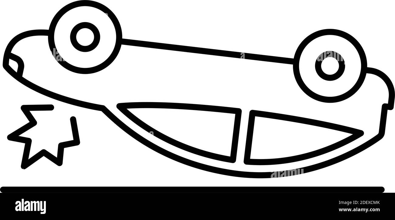 Car upside down collision icon Black and White Stock Photos & Images ...