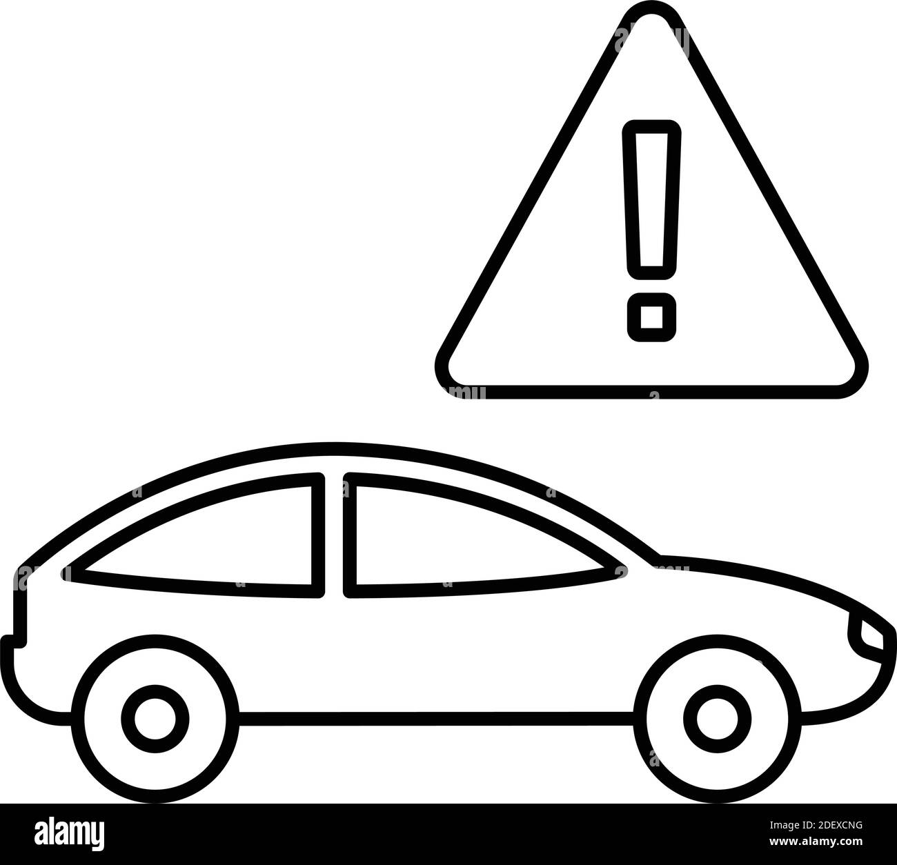 Exclamation with car Isolated Vector icon that can be easily modified ...