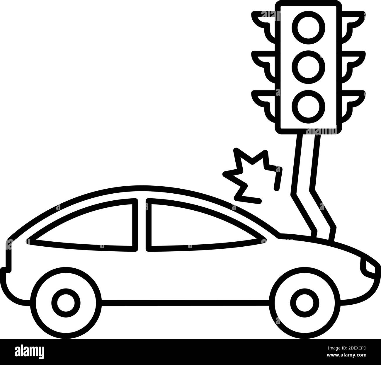 Car collision with traffic signals icon hi-res stock photography and ...