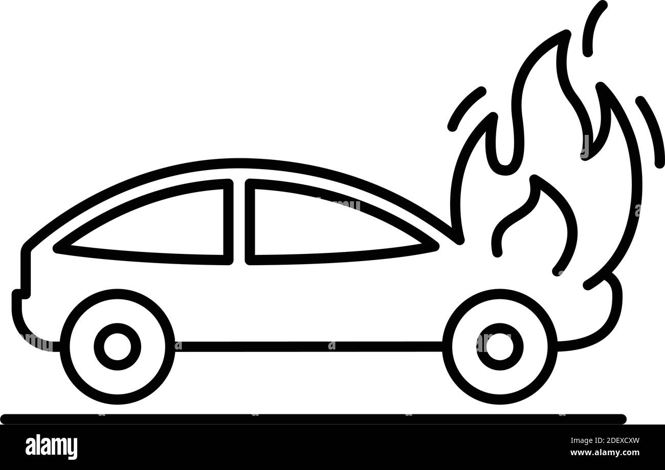 Car engine flaming Isolated Vector icon that can be easily modified or ...