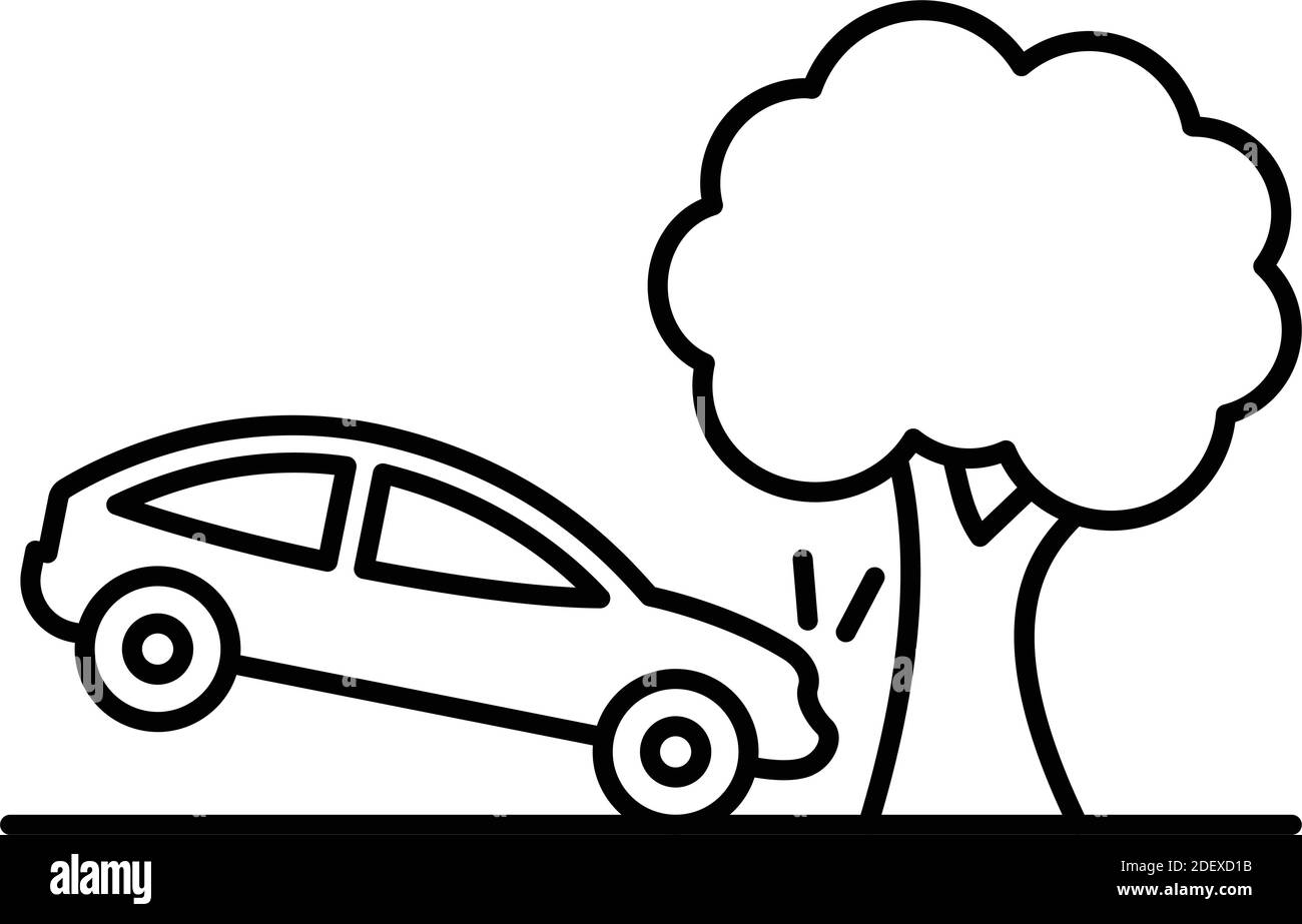 Car tree crash Stock Vector Images - Alamy