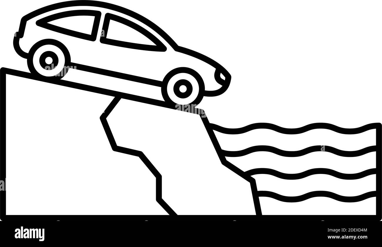 Car in falling Isolated Vector icon that can be easily modified or ...