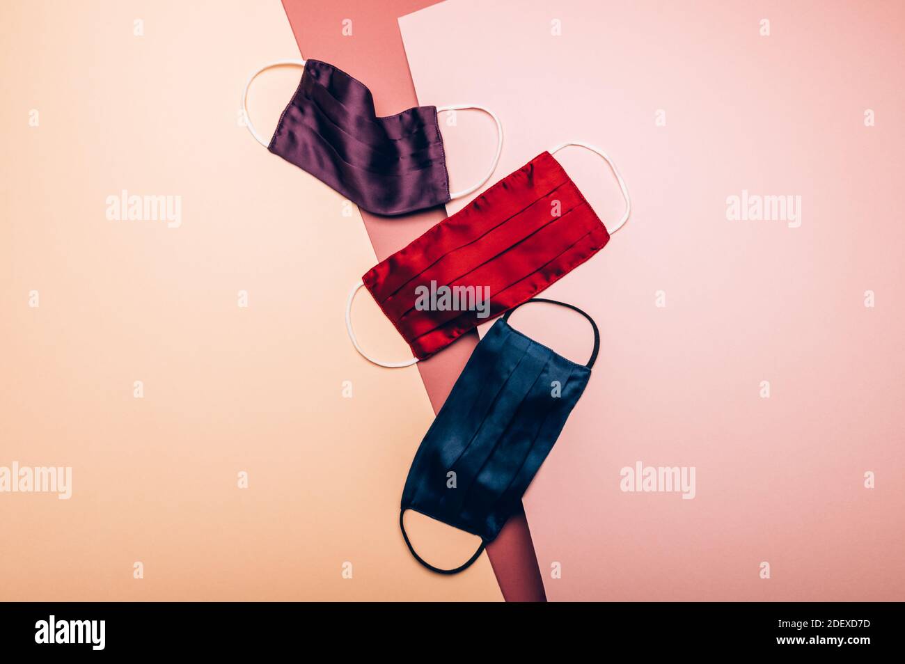 New normal with reusable silk face masks Stock Photo - Alamy