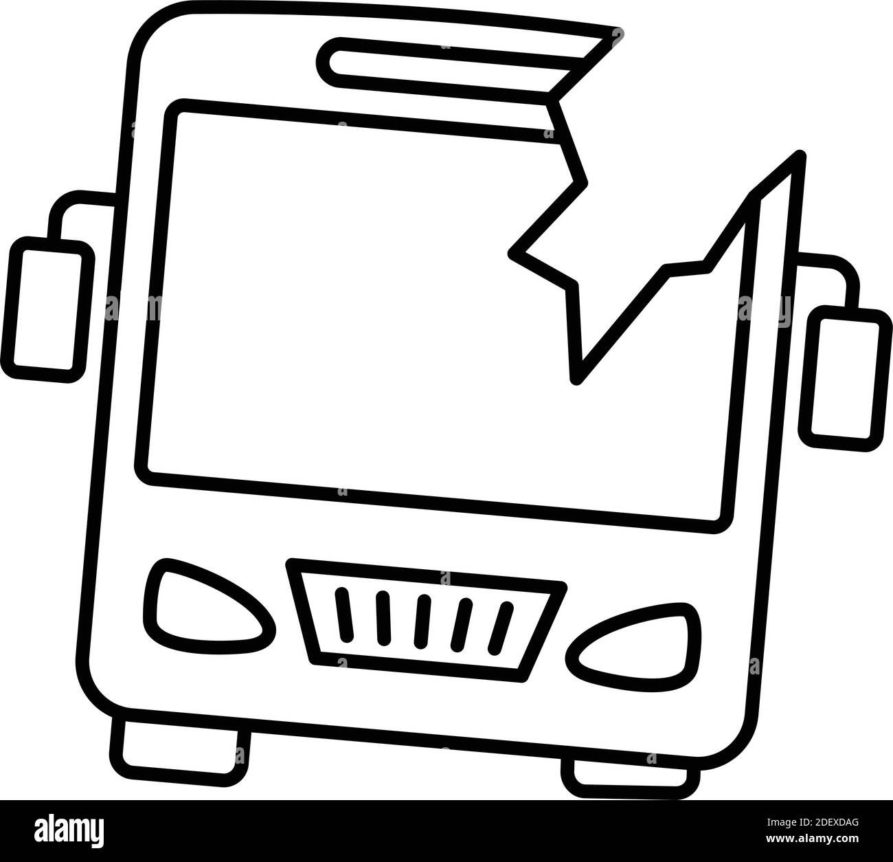 Bus windscreen broken Isolated Vector icon that can be easily modified ...