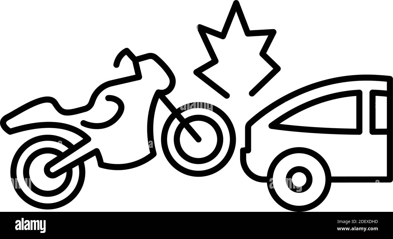 Bike collision with car icon Black and White Stock Photos & Images - Alamy