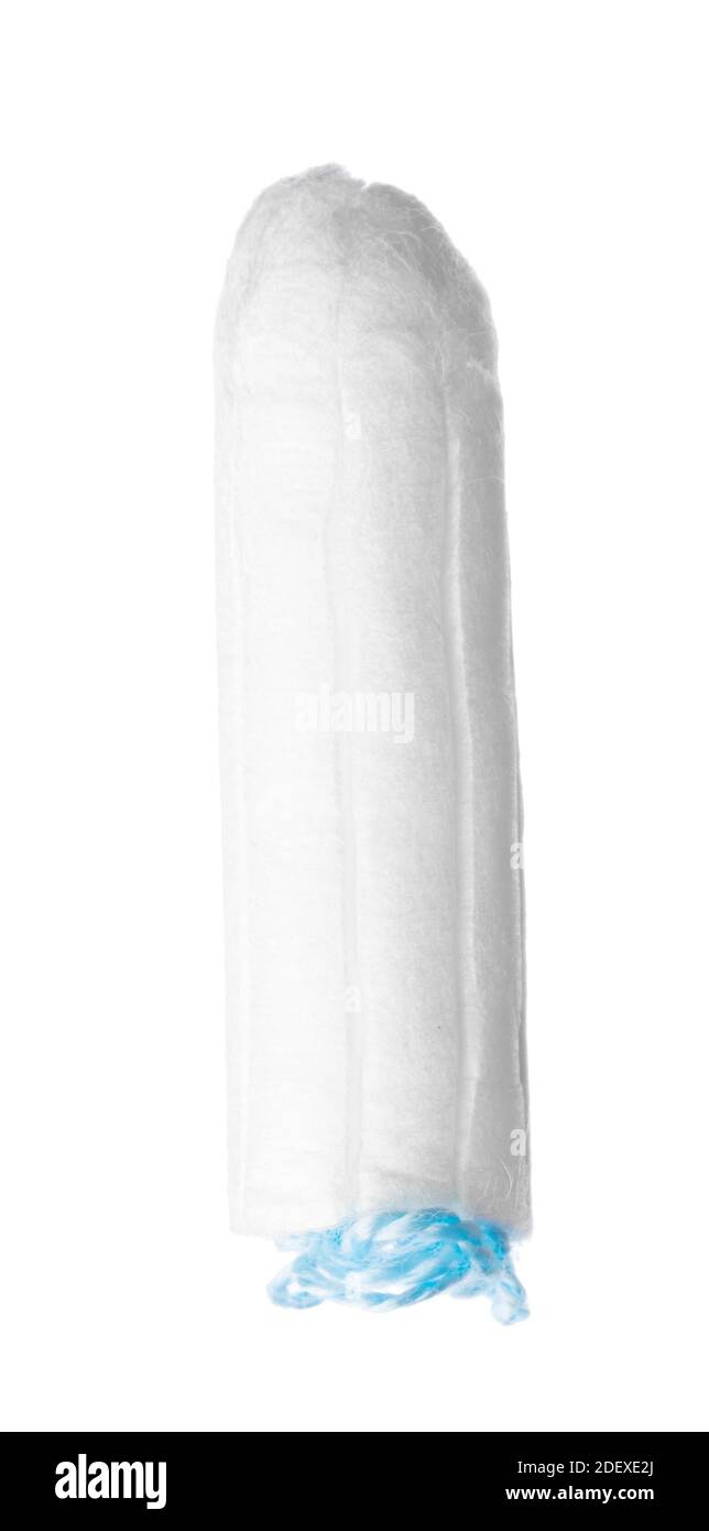 Unpacked female medical tampon isolated on white background Stock Photo ...