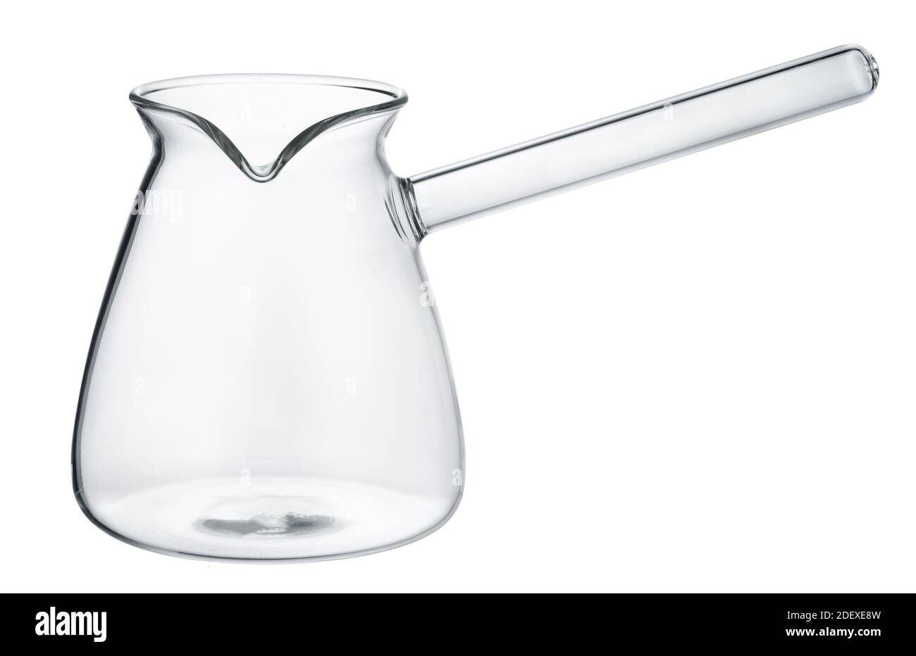 Empty glass milk pitcher isolated on white Stock Photo - Alamy