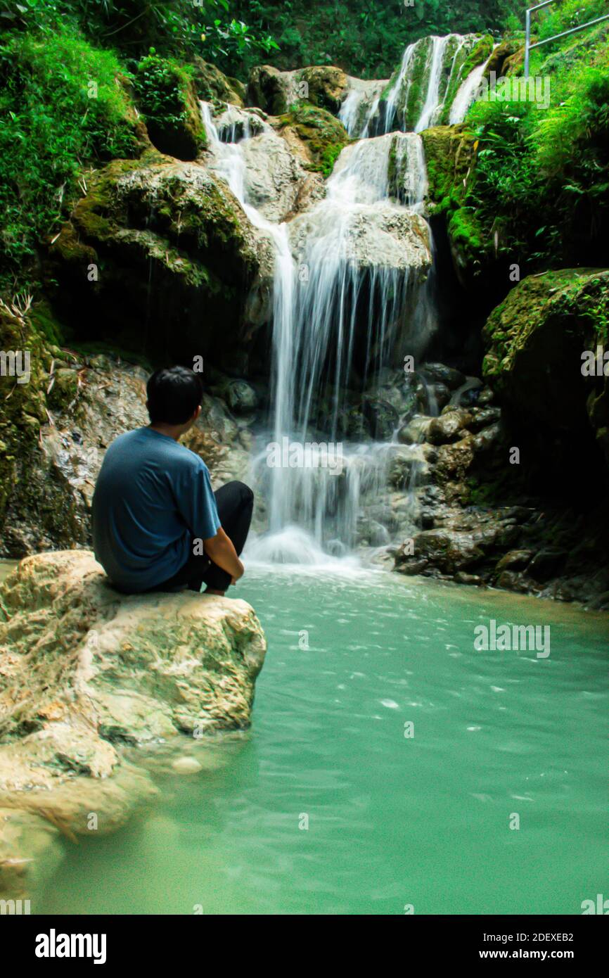 Backside of waterfall hi-res stock photography and images - Alamy