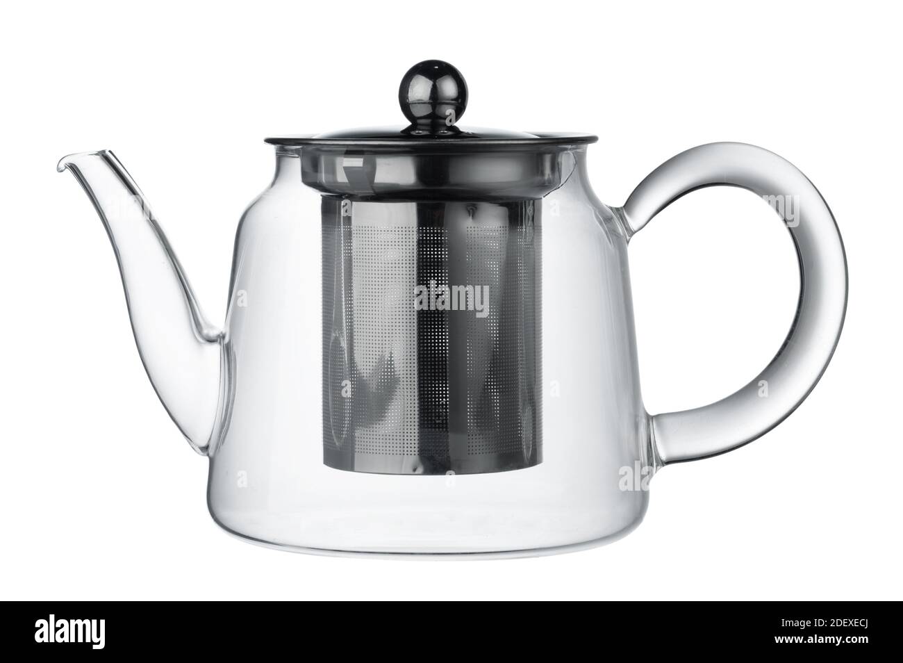 Empty glass teapot isolated on white background Stock Photo - Alamy