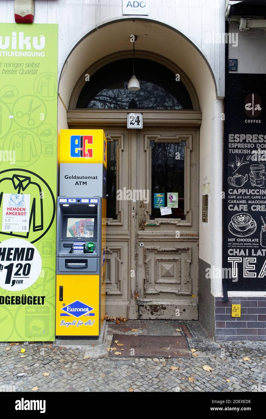 ATM in a doorway, entrance of a house Stock Photo - Alamy