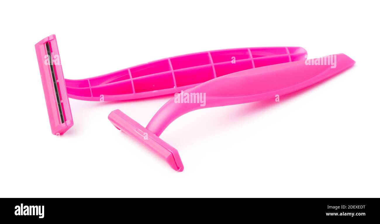 Female pink razor shaver isolated on white background Stock Photo - Alamy
