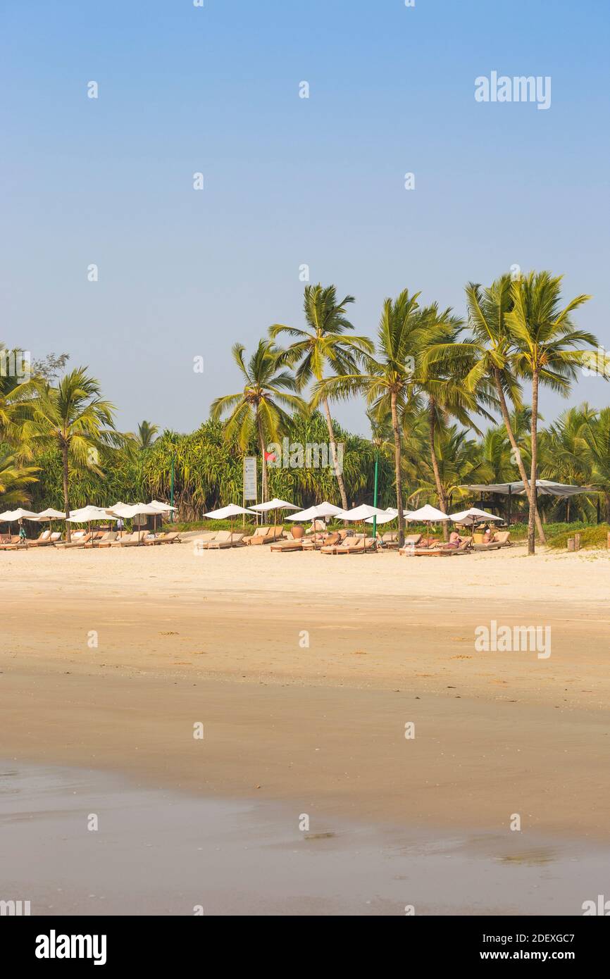 India, Goa, Arossim Beach, Beach at Park Hyatt Goa Resort and Spa Stock ...