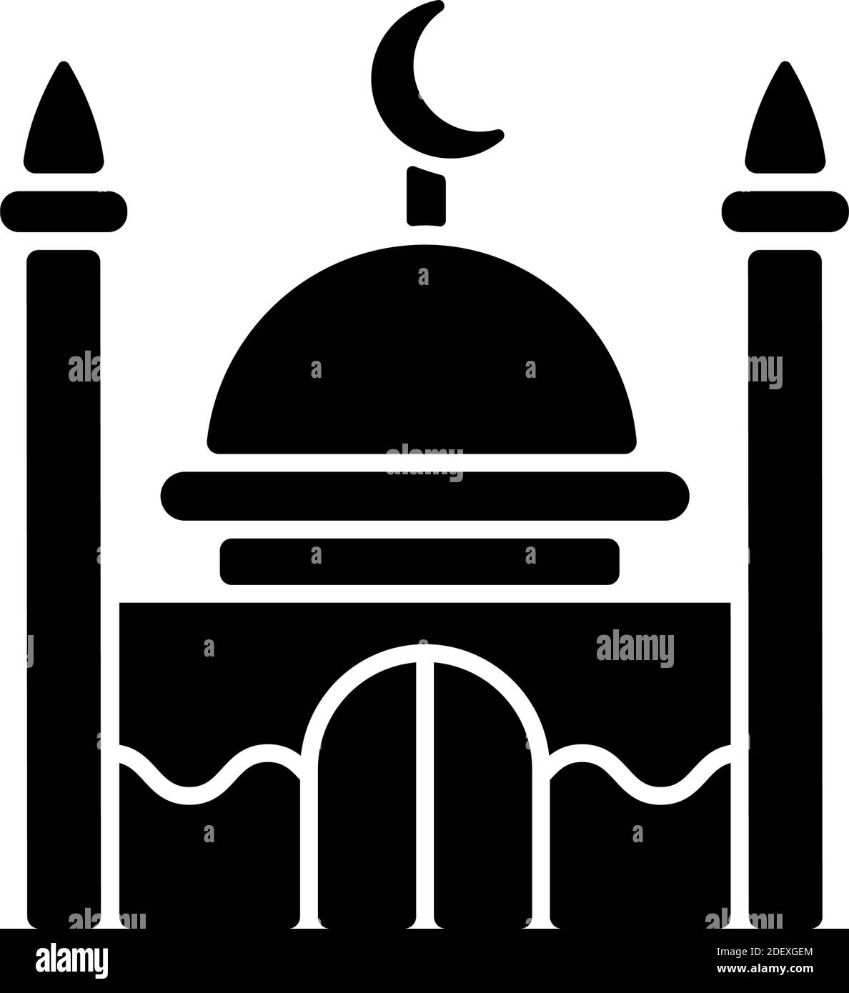 Mosque black glyph icon Stock Vector Image & Art - Alamy
