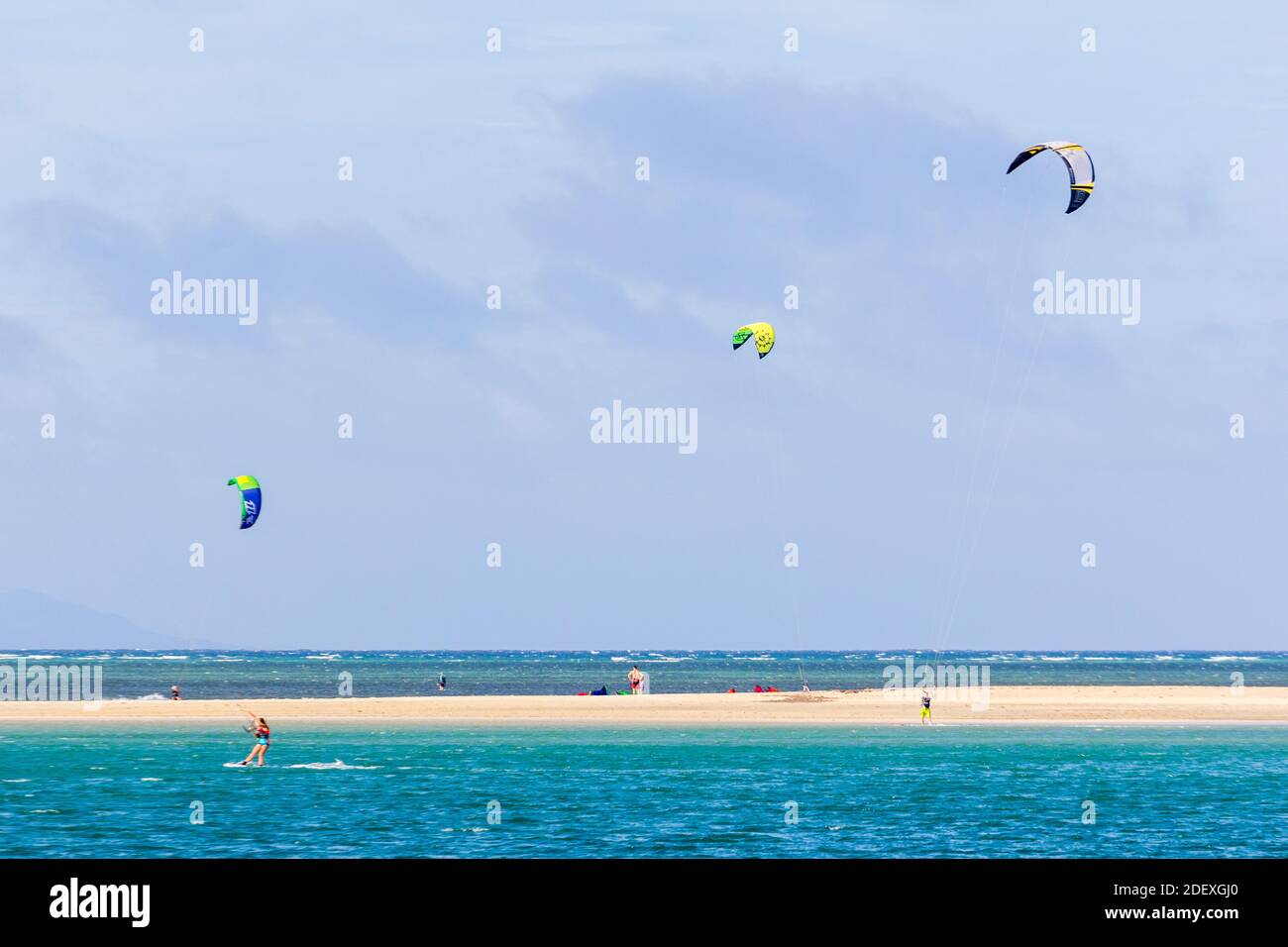 Kite boarding in Capusan Beach, Cuyo, Palawan, Philippines Stock Photo ...