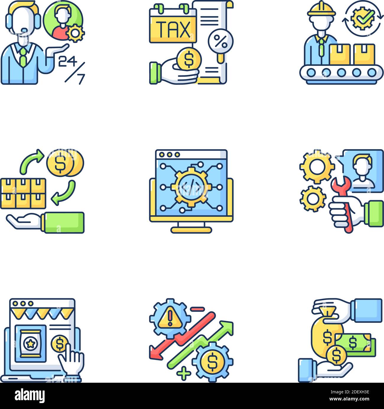 Business management RGB color icons set Stock Vector Image & Art - Alamy